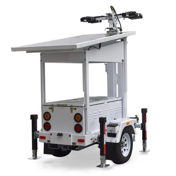 Quality 24/7 Solar Security Camera Trailer With 6m Electric Mast For Construction Sites for sale