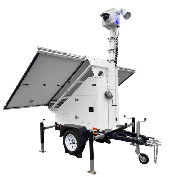 Quality Solar Camera Trailer With 3*400W Solar Panels For Parking Lot Monitoring for sale