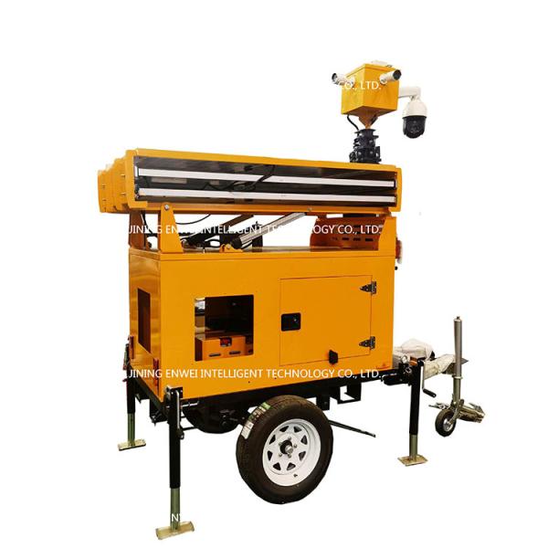 Quality Mobile Solar Security Camera Trailer Portable Solar CCTV Trailer For Construction Site Monitoring for sale