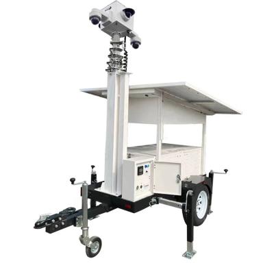 Cina Telecamera di sicurezza di sorveglianza solare trailer Torre di luce solare per illuminazione notturna esterna in vendita