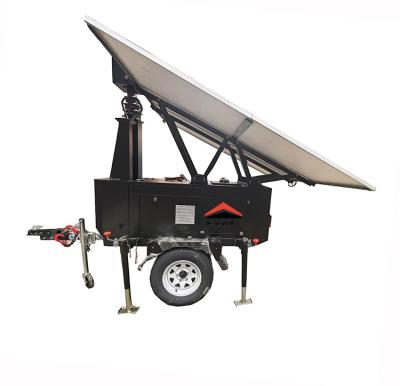 China Black Design Solar Camera Security Trailer With Support Legs For Event Security for sale