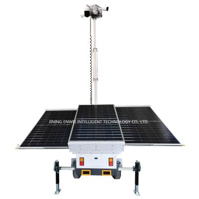 China 3*400W Solar Panels Mobile Surveillance Trailer Security CCTV Trailer For Public Facilities for sale
