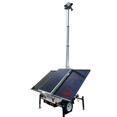 China Solar Security CCTV Trailer With Night Vision Long Range IR Camera For Construction Site for sale