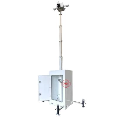 Cina Torre CCTV di sicurezza portatile Cube Surveillance Unit con telecamera PTZ a 360° per eventi sportivi in vendita
