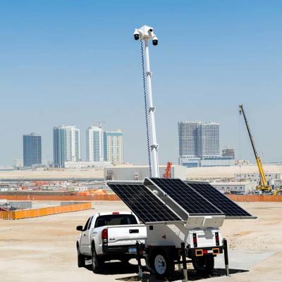 China Mobile Solar Security Trailer with 6m Manual Mast for Parking Lot Monitoring for sale