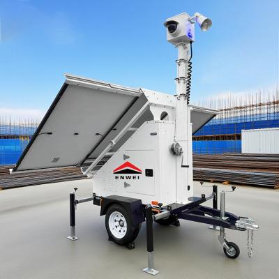 China Weather-Resistant Design Solar Powered Camera 5G Video Security Trailer For large-scale factories Monitoring for sale