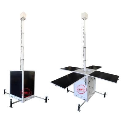 China Mobile Solar Surveillance Tower Cube CCTV Unit With Camera System For Construction Site for sale