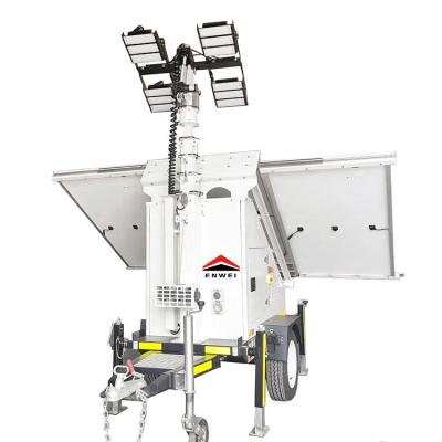 China High Illumination Range Solar Powered Led Floodlight Lighting Trailer For Construction Site Lighting for sale
