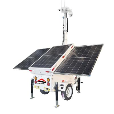 China Quick Use Solar Powered Panels Camera Security Trailer For Construction Site Monitoring for sale