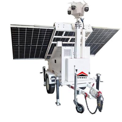 China Quick Use Solar Powered Panels Camera Security Trailer For Construction Site Monitoring for sale