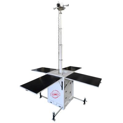 China All-in-One Solar CCTV Tower Easy To Deploy Cube Surveillance Unit For Construction Site Security for sale
