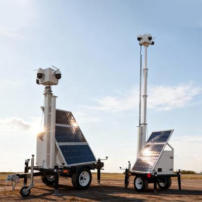 China Mobile Solar Power Trailer Off-Grid System With 120AH Battery For Construction Site for sale