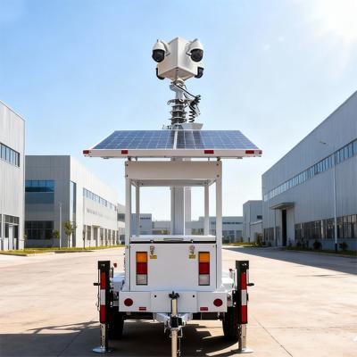 China Integrated Solar Powered Camera Trailer For Disaster Relief Portable Mobile Security Trailer for sale