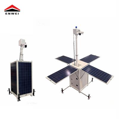 China Mobile CCTV Tower Rapid Deployment Solar Cctv Tower With Four 350W Solar Panels For Construction Sites Surveillance for sale