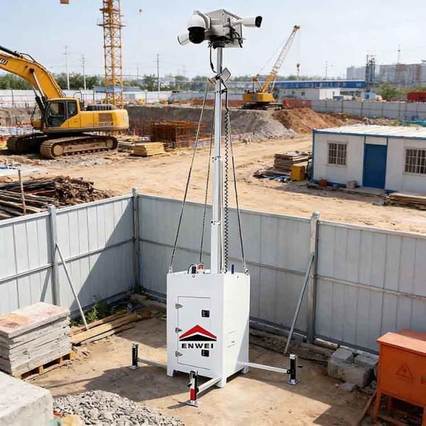 Quality Broad Perspective Portable Surveillance Towers Mobile Cctv Towers For Construction Work Monitoring for sale
