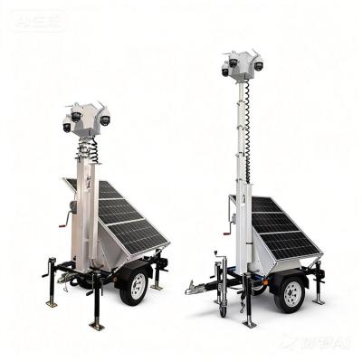 China Small Solar Surveillance Trailer With 300W Solar Panels For Parking Lot Security for sale