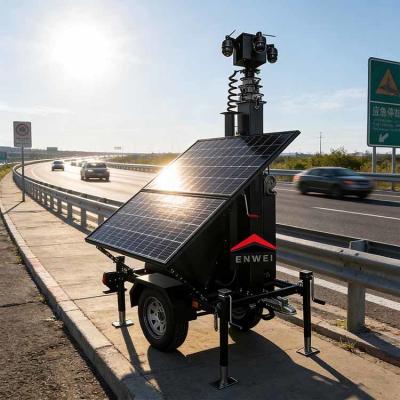 China Full-Scene Coverage Mini Solar Camera Security Trailer Solar Surveillance Trailer For Industrial Park Surveillance for sale
