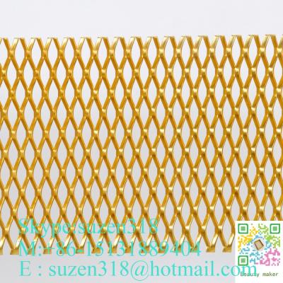 China anodized gold decorative small hole aluminum expanded metal mesh factory for sale