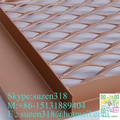 China anodized bronze aluminum diamond hole expanded sheet for decoration for sale