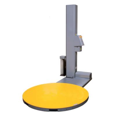 China Heavy Duty Semi Automatic Turntable Pallet Stretch Wrapper Equipped With Pallet Magazine for sale