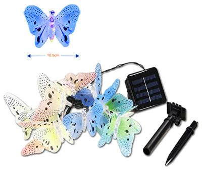 China Solar power led fiber butterfly string for sale
