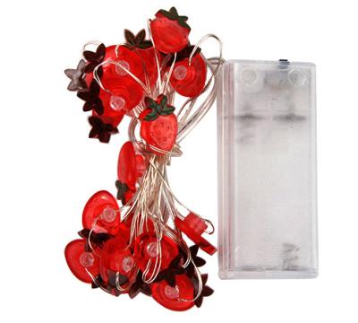 China Battery powered strawberry led copper wire fairy string for sale