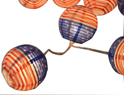 China USA flag paper lantern battery led string for sale