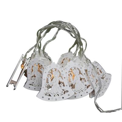 China Wooden bell Christmas decorative led fairy string for sale