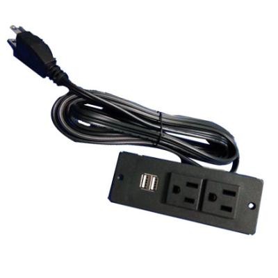 China USA power strip with 2 usb ports UL socket furniture socket for sale