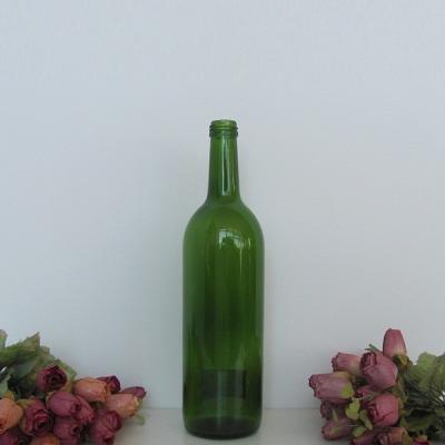 China 750ml bordeaux BVS dark green wine glass bottle for sale
