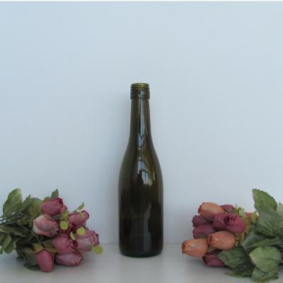 China 375ml antique green  burgundy wine glass bottle for sale
