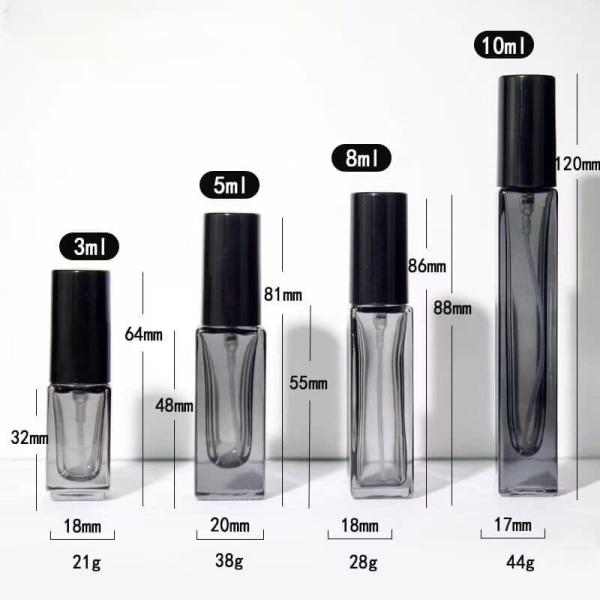 Quality Premium Gradient Square Glass Perfume decant Bottle- 3ml 5ml 10ml 15ml 20ml for sale
