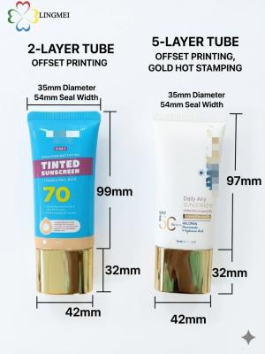 China High-Barrier 5-Layer PE Sunscreen Soft Tube with Precision Water Dropper Cap for sale