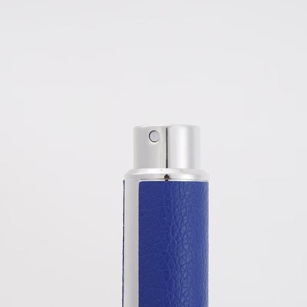 Quality Premium 10ml Leather Rotating Perfume Atomizer – Refillable Travel Spray Bottle for sale