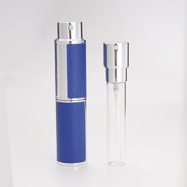 Quality Premium 10ml Leather Rotating Perfume Atomizer – Refillable Travel Spray Bottle for sale
