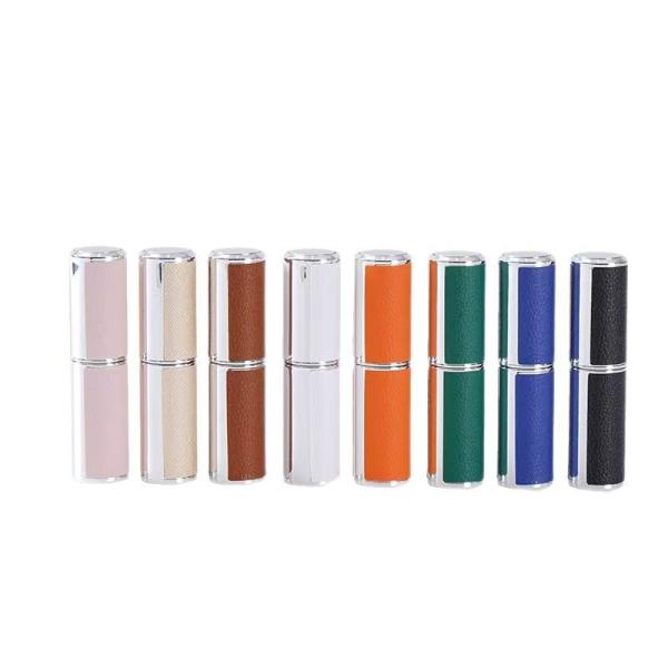 Quality Premium 10ml Leather Rotating Perfume Atomizer – Refillable Travel Spray Bottle for sale
