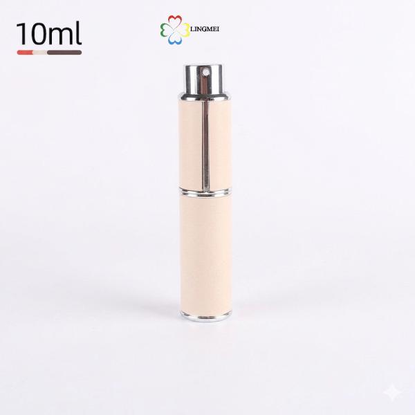 Quality Premium 10ml Leather Rotating Perfume Atomizer – Refillable Travel Spray Bottle for sale