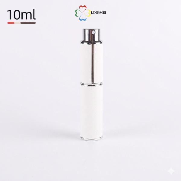 Quality Premium 10ml Leather Rotating Perfume Atomizer – Refillable Travel Spray Bottle for sale