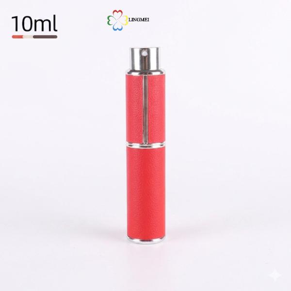 Quality Premium 10ml Leather Rotating Perfume Atomizer – Refillable Travel Spray Bottle for sale
