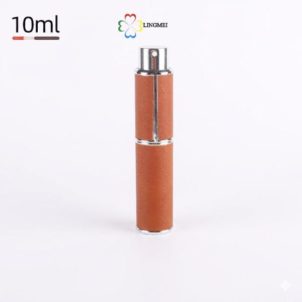 Quality Premium 10ml Leather Rotating Perfume Atomizer – Refillable Travel Spray Bottle for sale