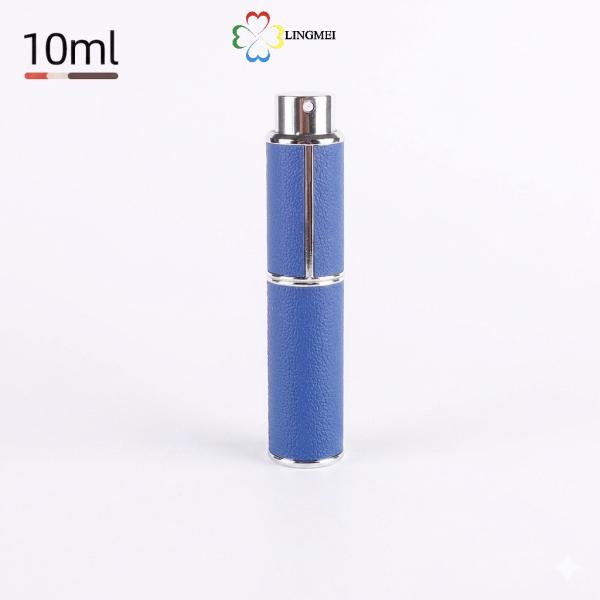Quality Premium 10ml Leather Rotating Perfume Atomizer – Refillable Travel Spray Bottle for sale