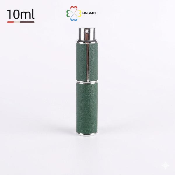 Quality Premium 10ml Leather Rotating Perfume Atomizer – Refillable Travel Spray Bottle for sale