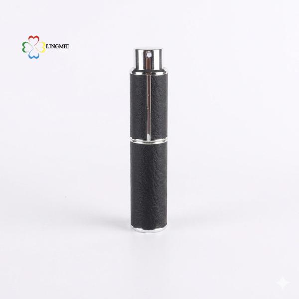 Quality Premium 10ml Leather Rotating Perfume Atomizer – Refillable Travel Spray Bottle for sale