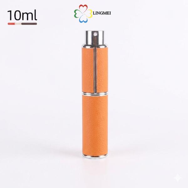 Quality Premium 10ml Leather Rotating Perfume Atomizer – Refillable Travel Spray Bottle for sale