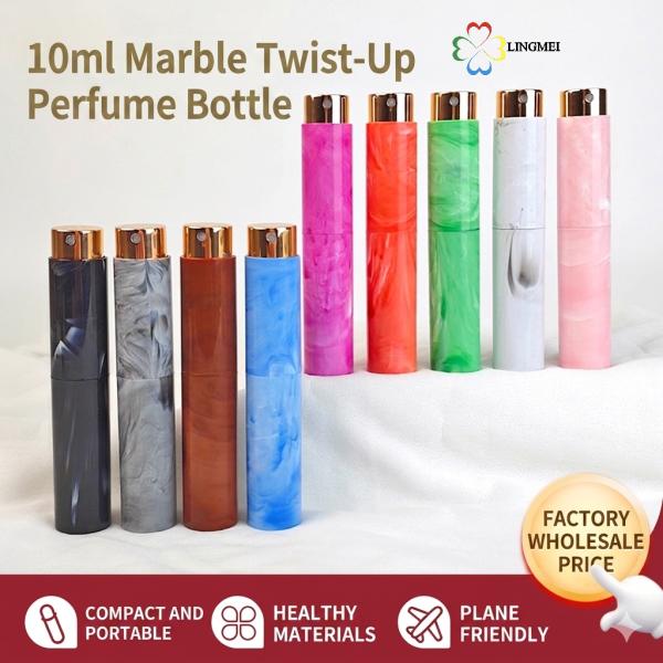 Quality Premium 10ml Marble Twist-Up Perfume Atomizer – Portable Refillable Travel Fragrance Spray Bottle with Glass Inner Vial for sale
