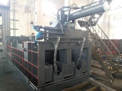 China Horizontaler nicht Metallabfall-Ballenpreßmaschinen-Ballen schieben die besonders angefertigte Farbe hinaus zu verkaufen
