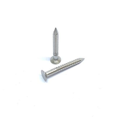 China 2,8 probieren rostfreier A4 flacher Kopf X30MM Ring Shank Nails For Decking verfügbares zu verkaufen