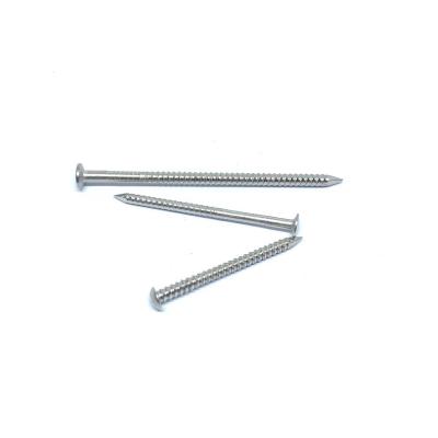 China SUS316 ovale Hoofdroestvrij staalspijkers Ring Shank For Wood 1.95X35MM Te koop