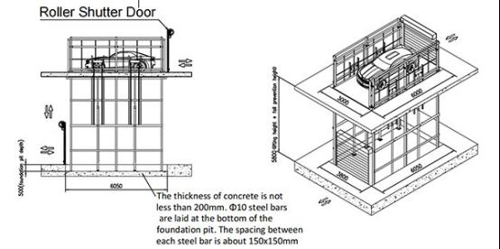 Fixed scissor lift platform in industrial setting