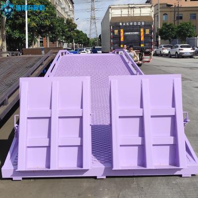 China Hydraulic Portable Forklift Ramp Dock Adjustable Heavy Duty Powder Coated Steel for sale